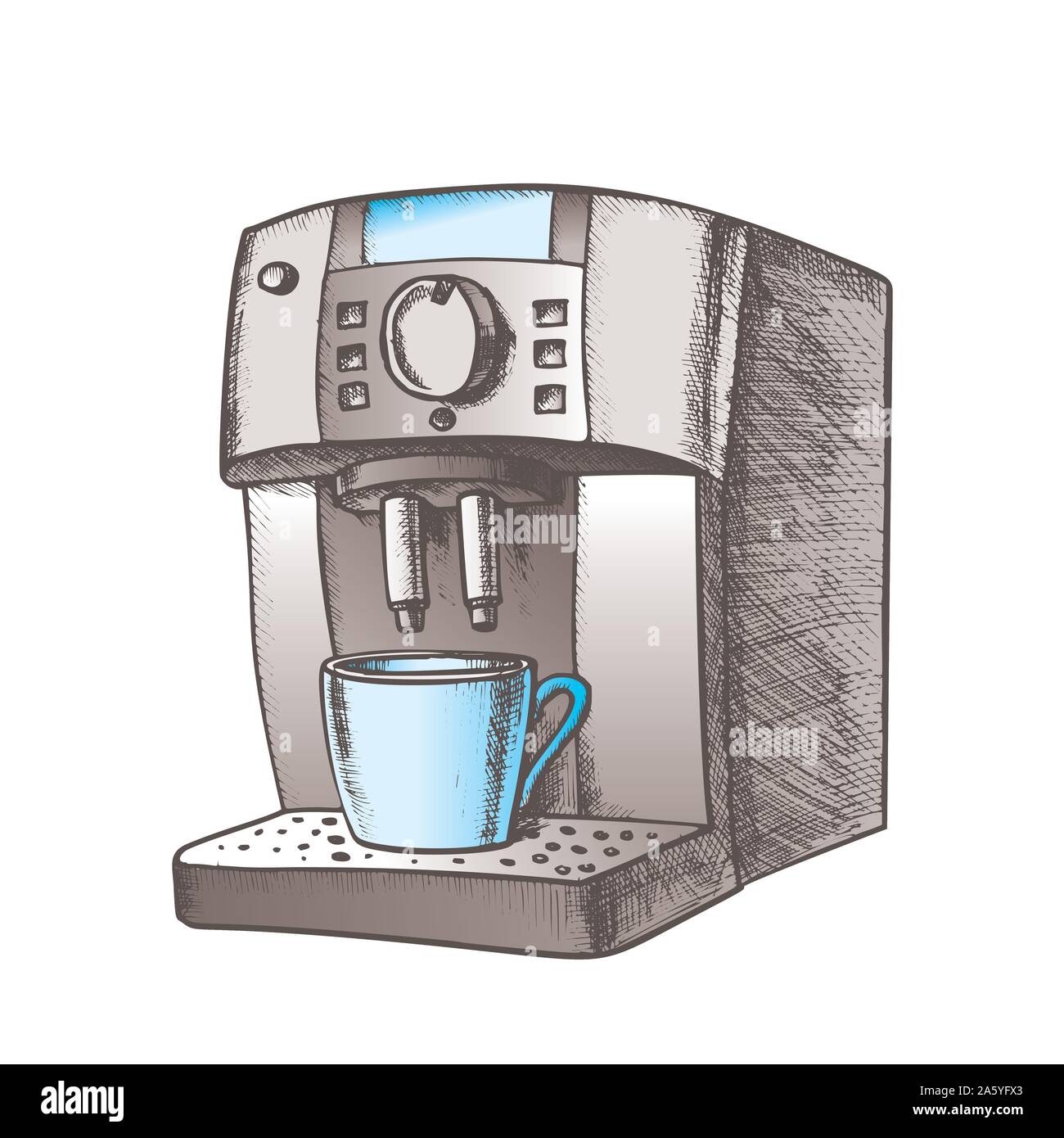 Coffee Automatic Machine With Cup Retro Vector Stock Vector Image & Art ...