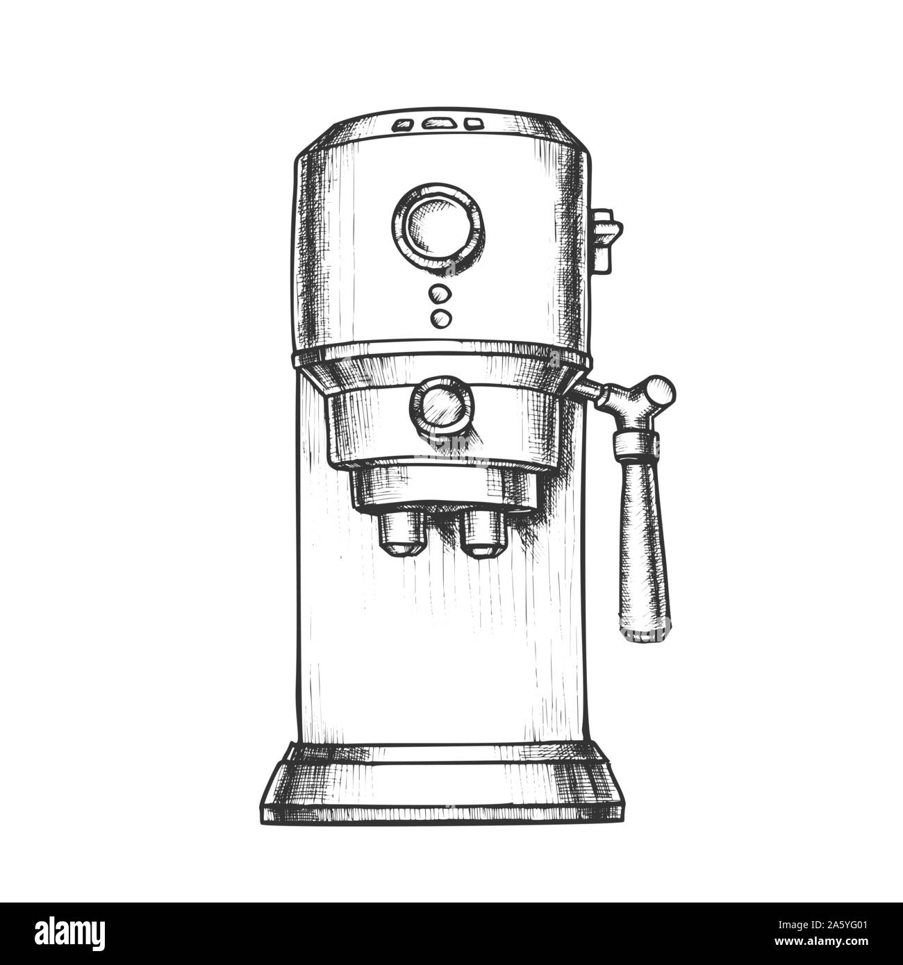 Espresso Machine Front View Monochrome Vector Stock Vector Image & Art ...