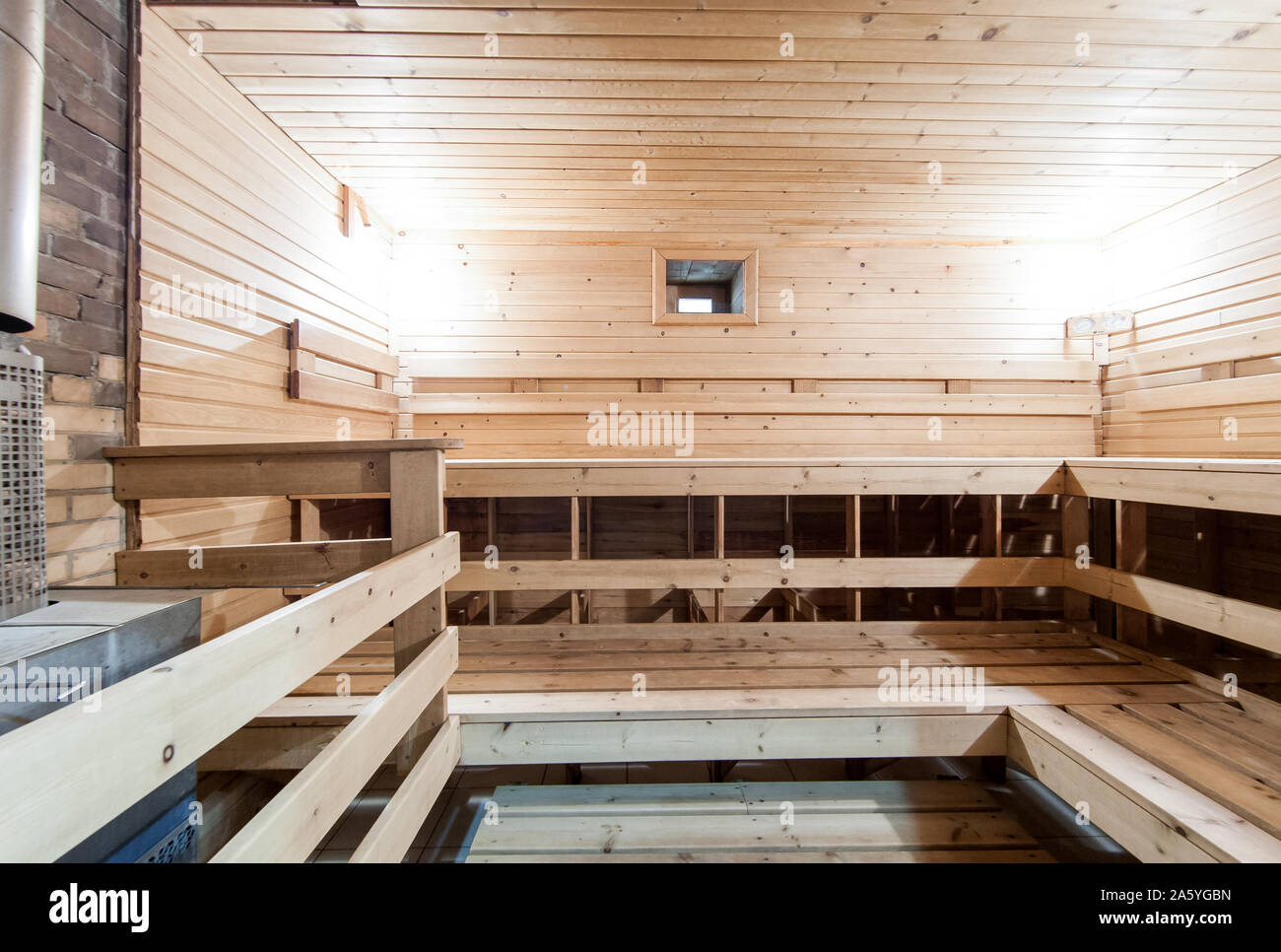 Russia, Moscow- May 29, 2019: interior room apartment. bathhouse, sauna ...