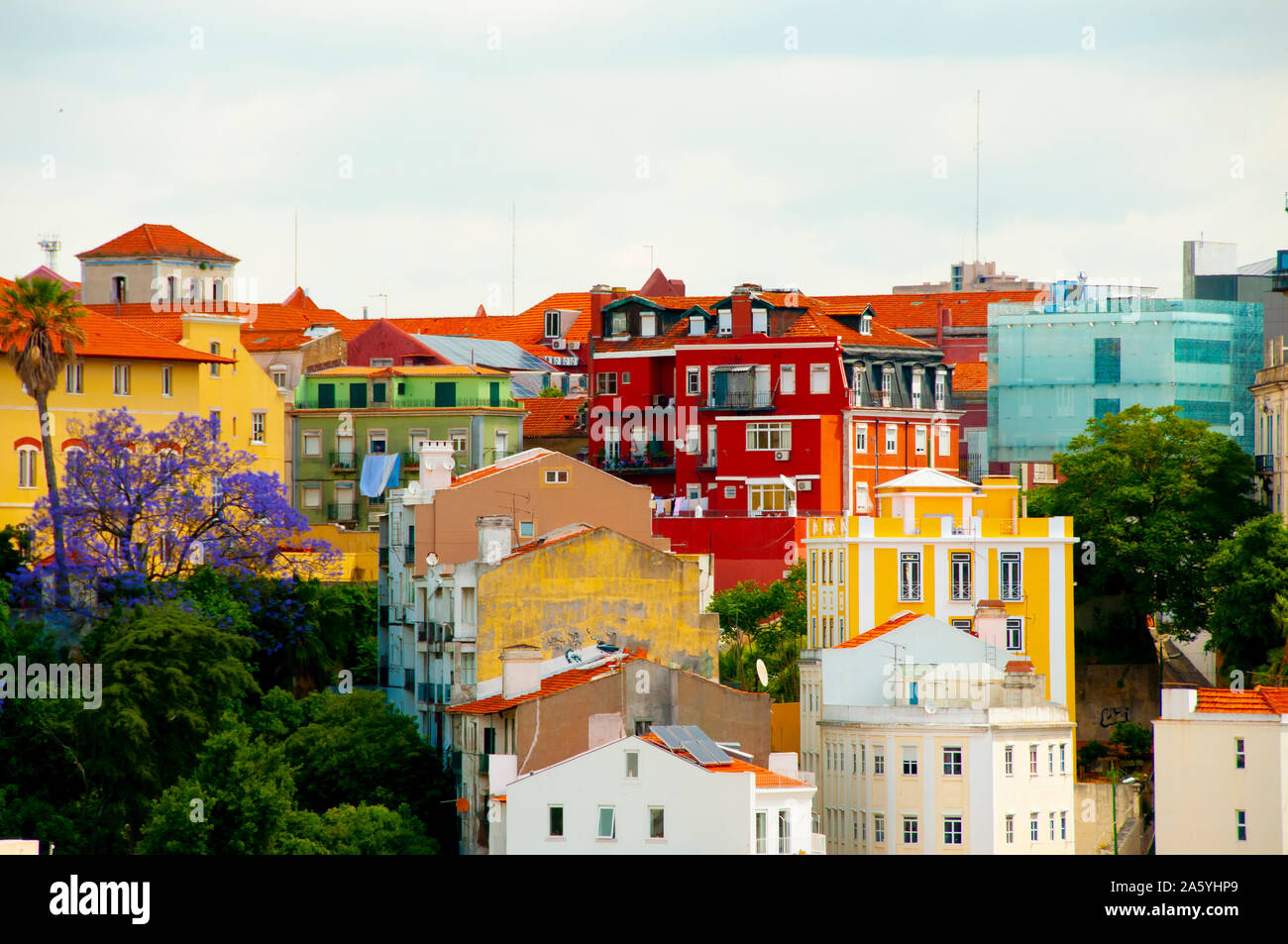 Colorful City Buildings - Lisbon - Portugal Stock Photo - Alamy