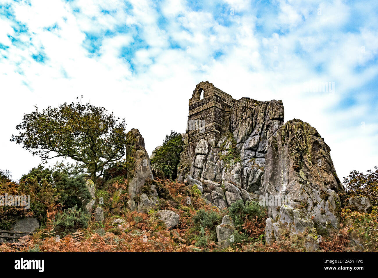 roche rock with the ruins of an ancient chapel built into it, roche ...