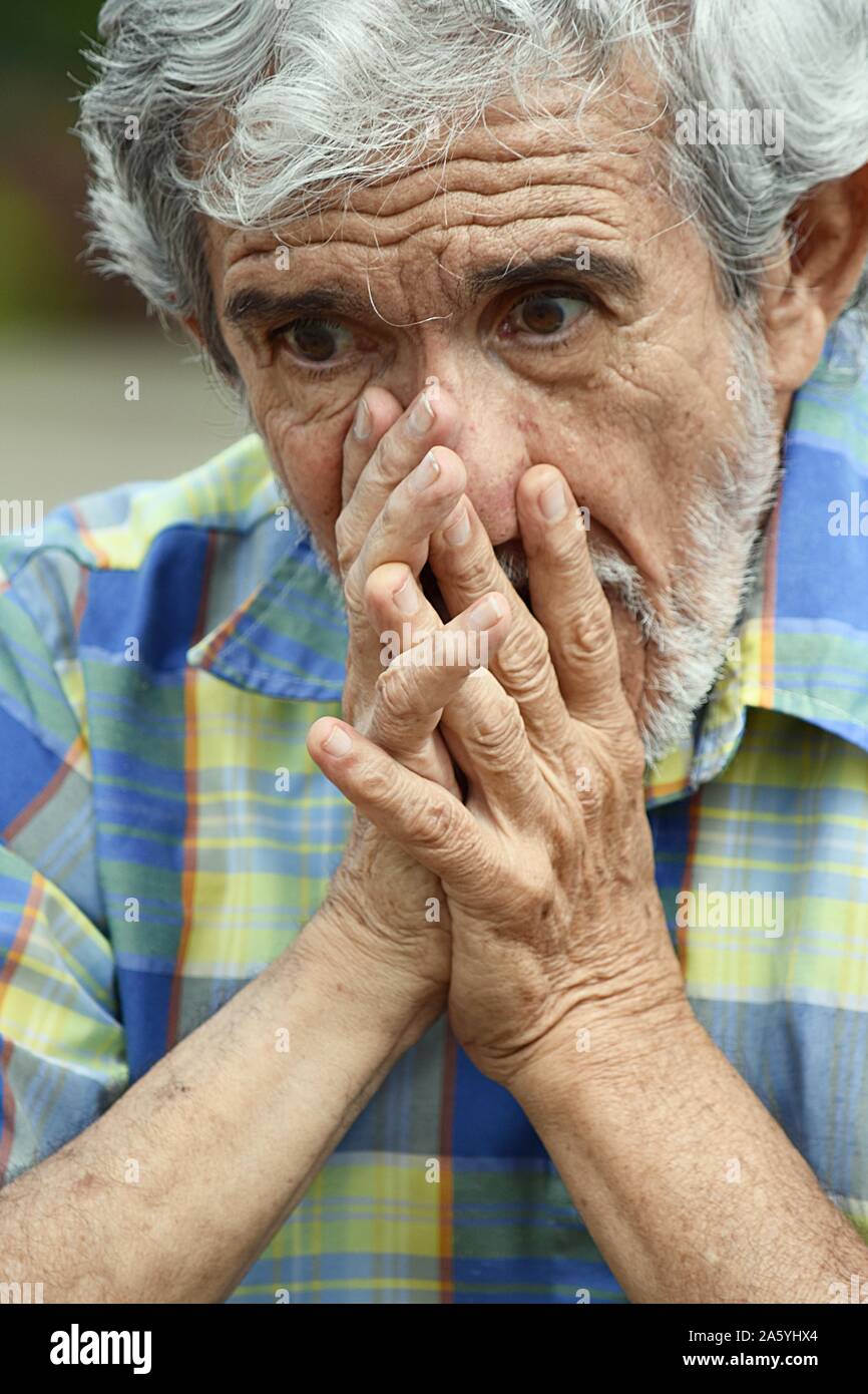 Retired Male And Hopelessness Stock Photo - Alamy