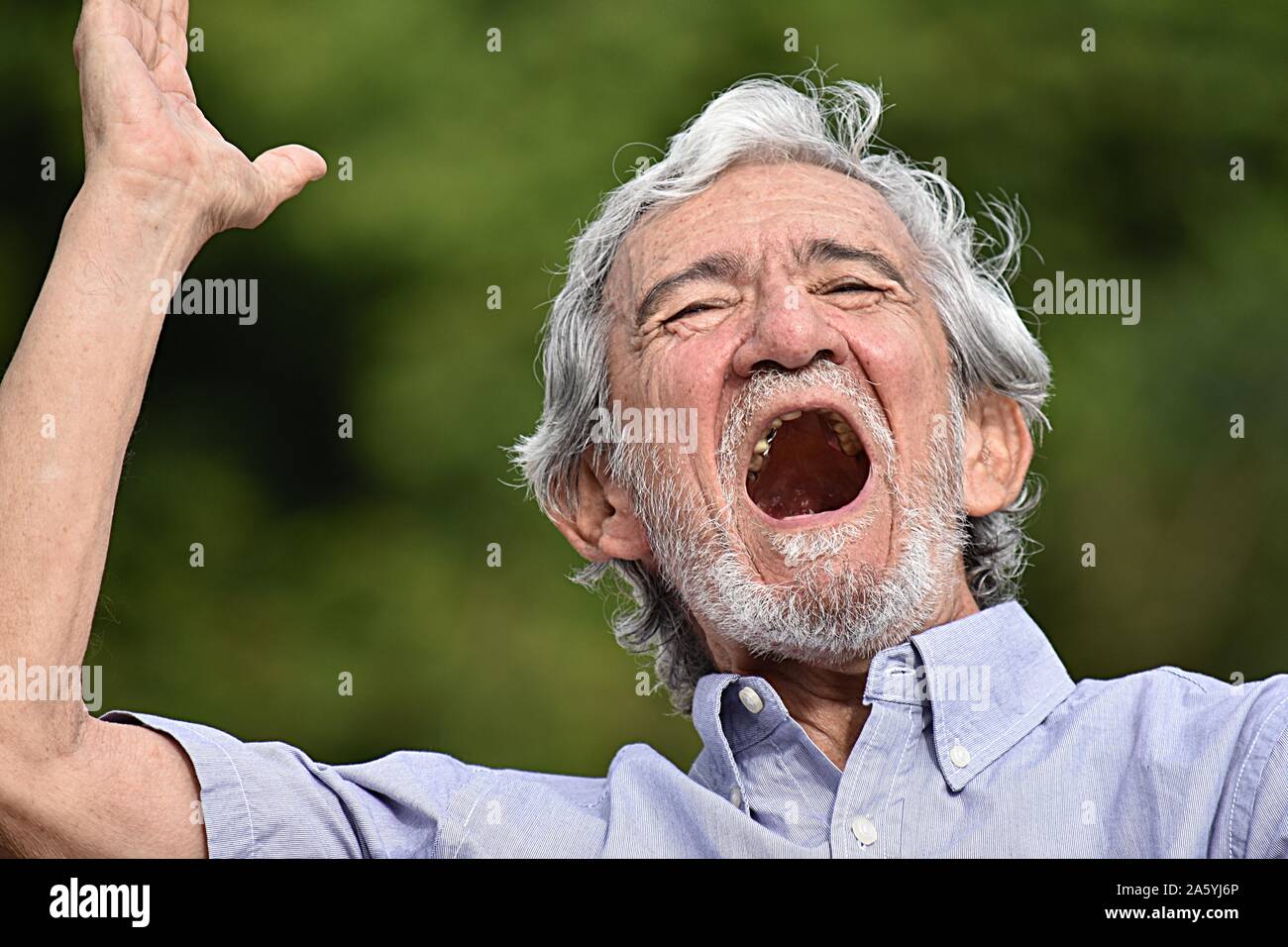 Senior Male Laughing Stock Photo - Alamy