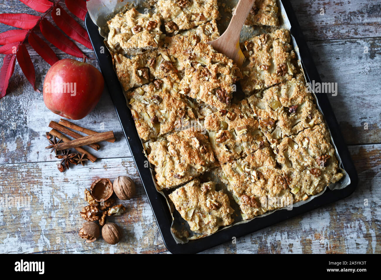 Homemade fitness cookies on a baking sheet. Healthy diet cookies ...