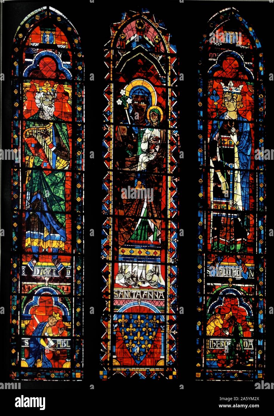 Stained glass windows from the North Transept of Chartres Cathedral ...