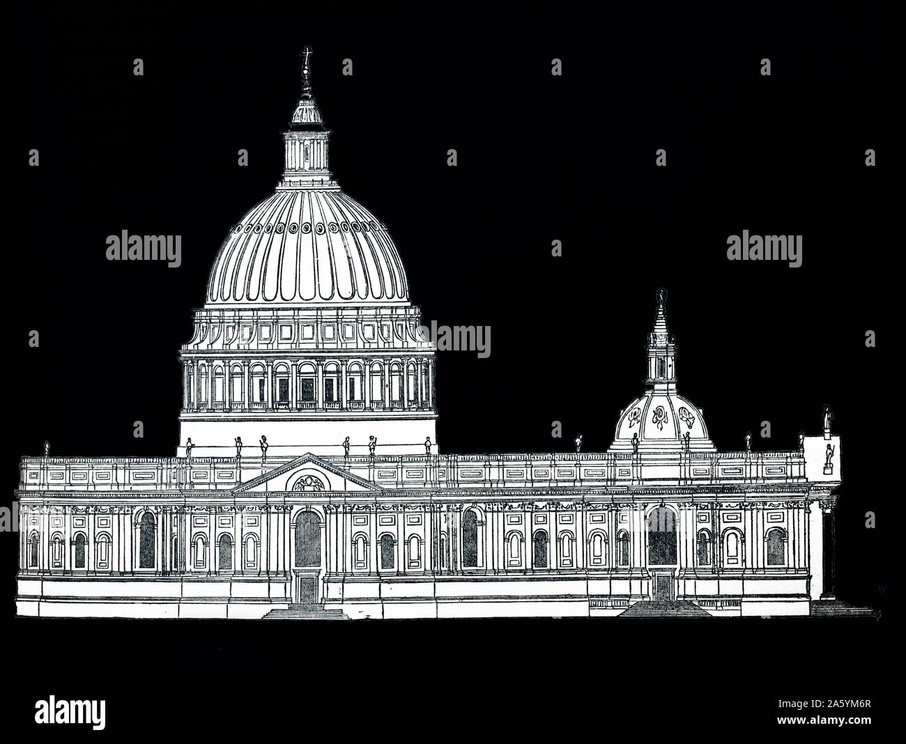 Original design for St Paul's Cathedral by Sir Christopher Wren (1632 ...