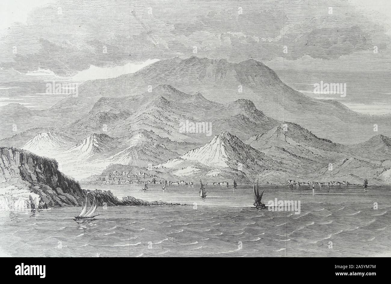Messina, as seen from Calabria. Messina is located near the northeast ...