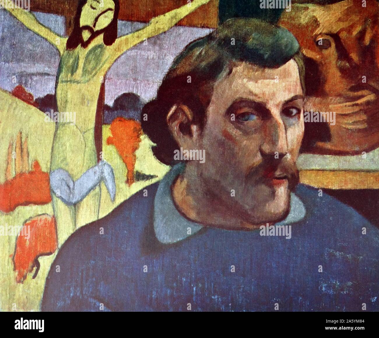 Self-portrait of Eugène Henri Paul Gauguin with the Yellow Christ. By ...