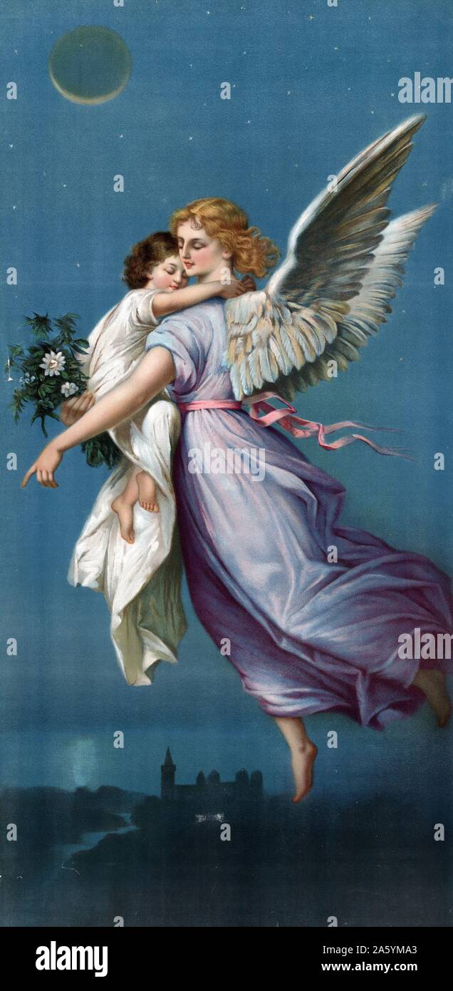 Painting titled 'The Angels of Peace'. The painting depicts an angel ...