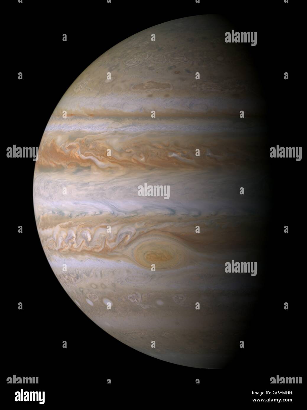 This true color mosaic of Jupiter was constructed from images taken by ...