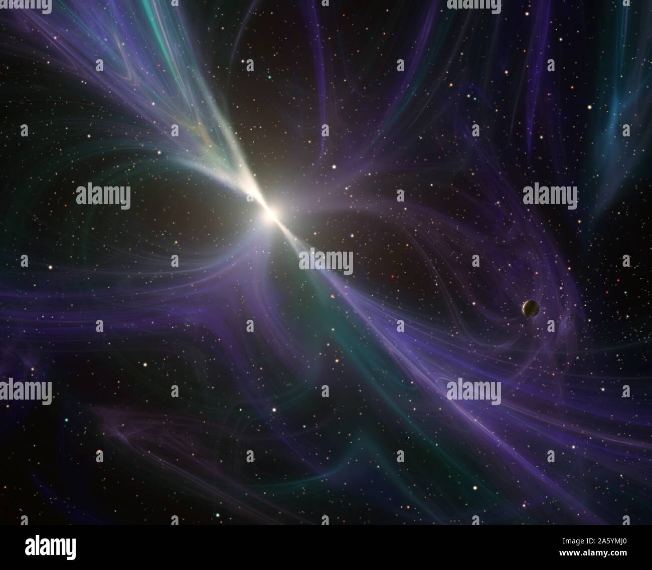 An artist's concept depicting the pulsar planet system Stock Photo - Alamy