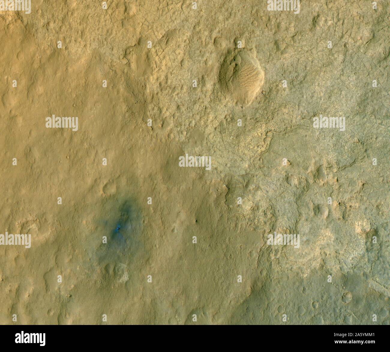 This color-enhanced view of NASA's Curiosity rover on the surface of ...