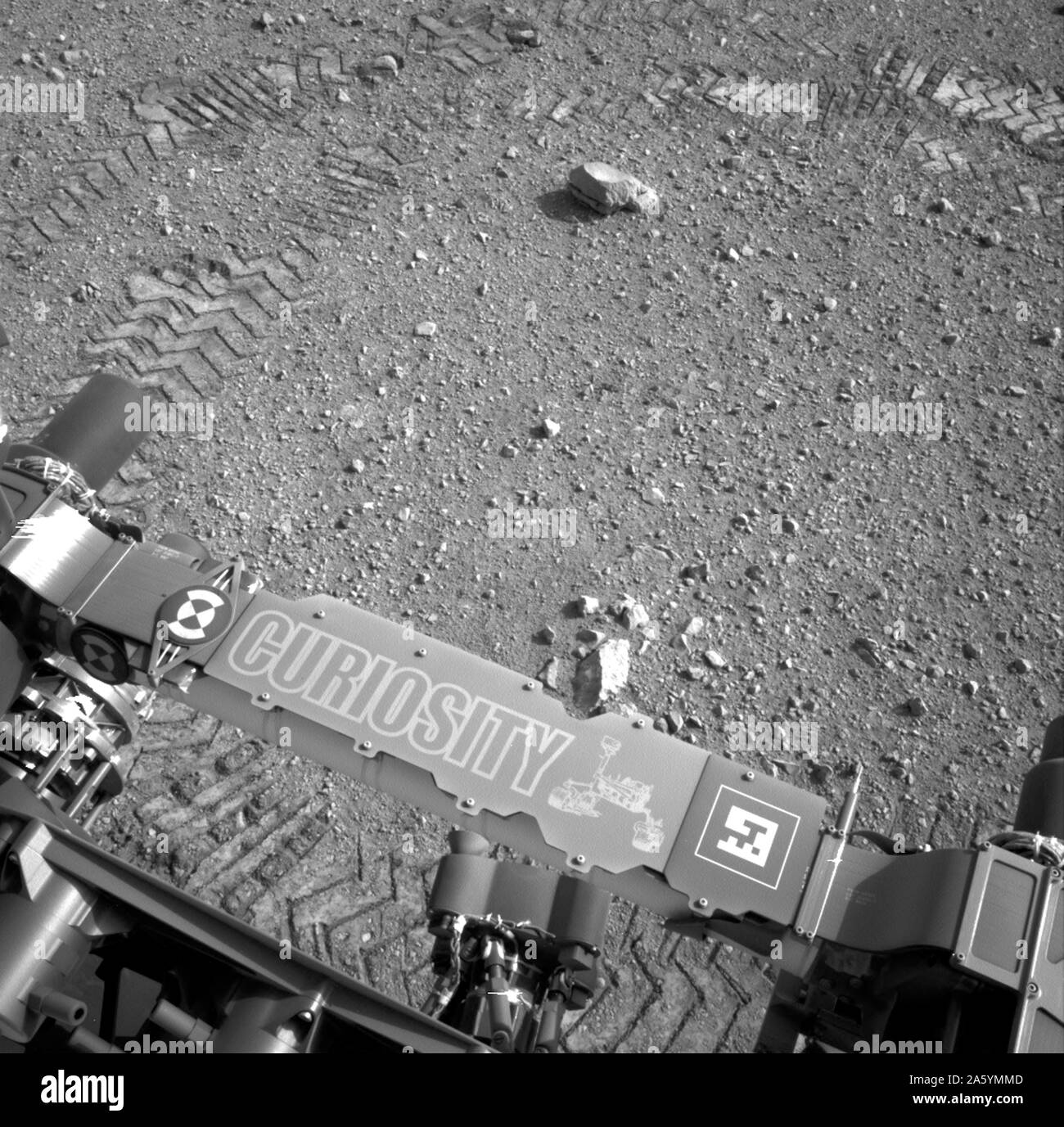 This image shows a close-up of track marks from the first test drive of ...