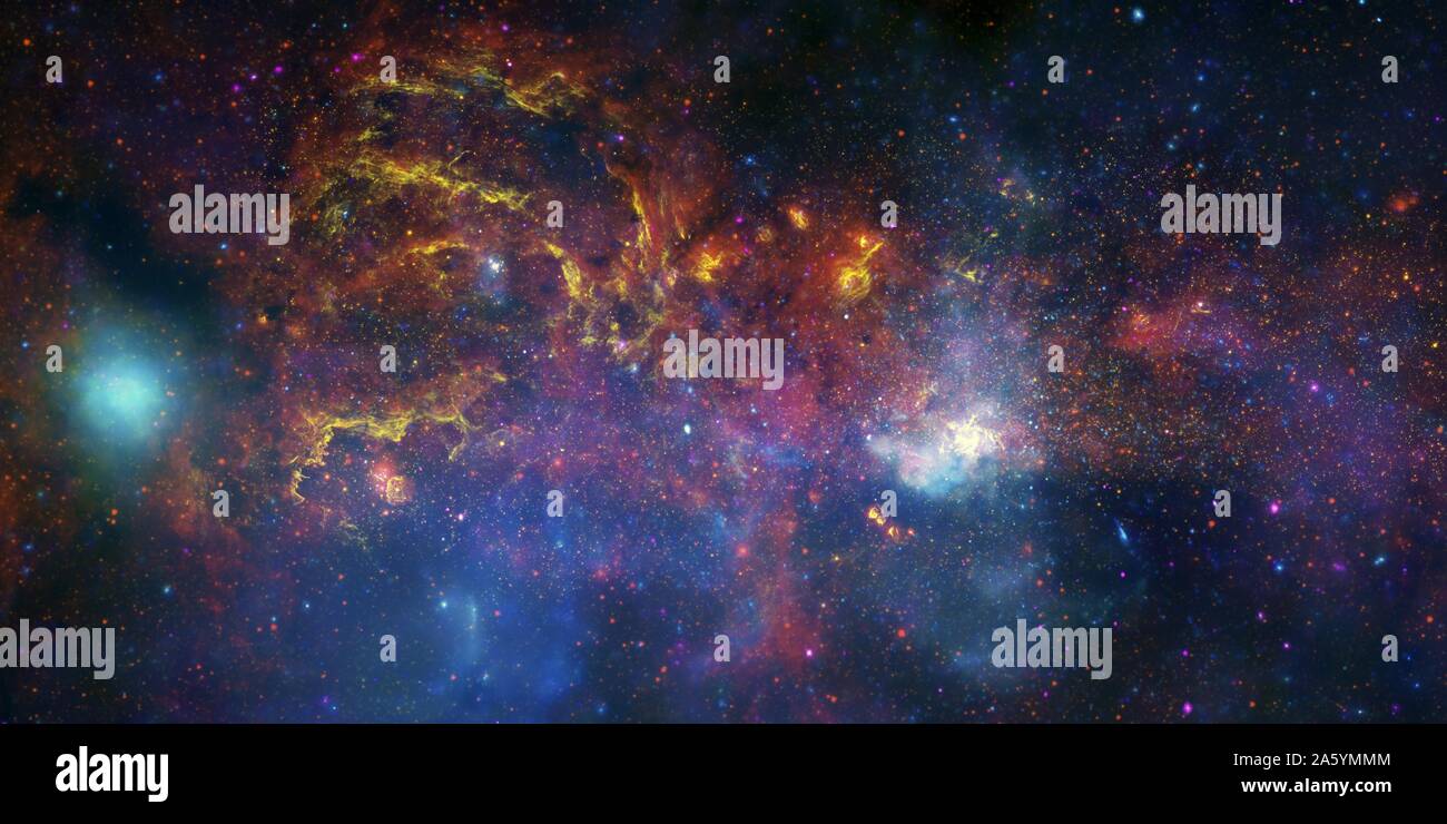 The central region of our Milky Way galaxy. Hubble, Spitzer and Chandra Stock Photo - Alamy