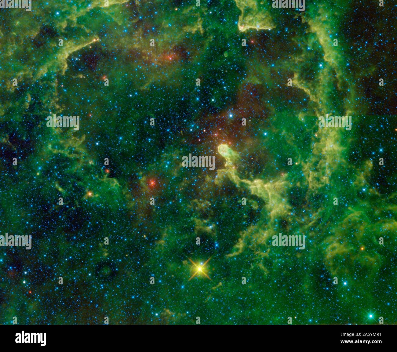 This image of the Elephant's Trunk nebula from NASA's WISE, shows ...