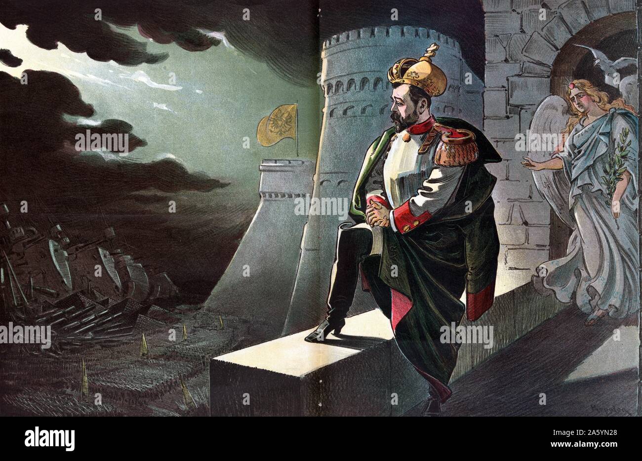 Disappointment 1899. Nicholas II, Emperor of Russia, standing on ...