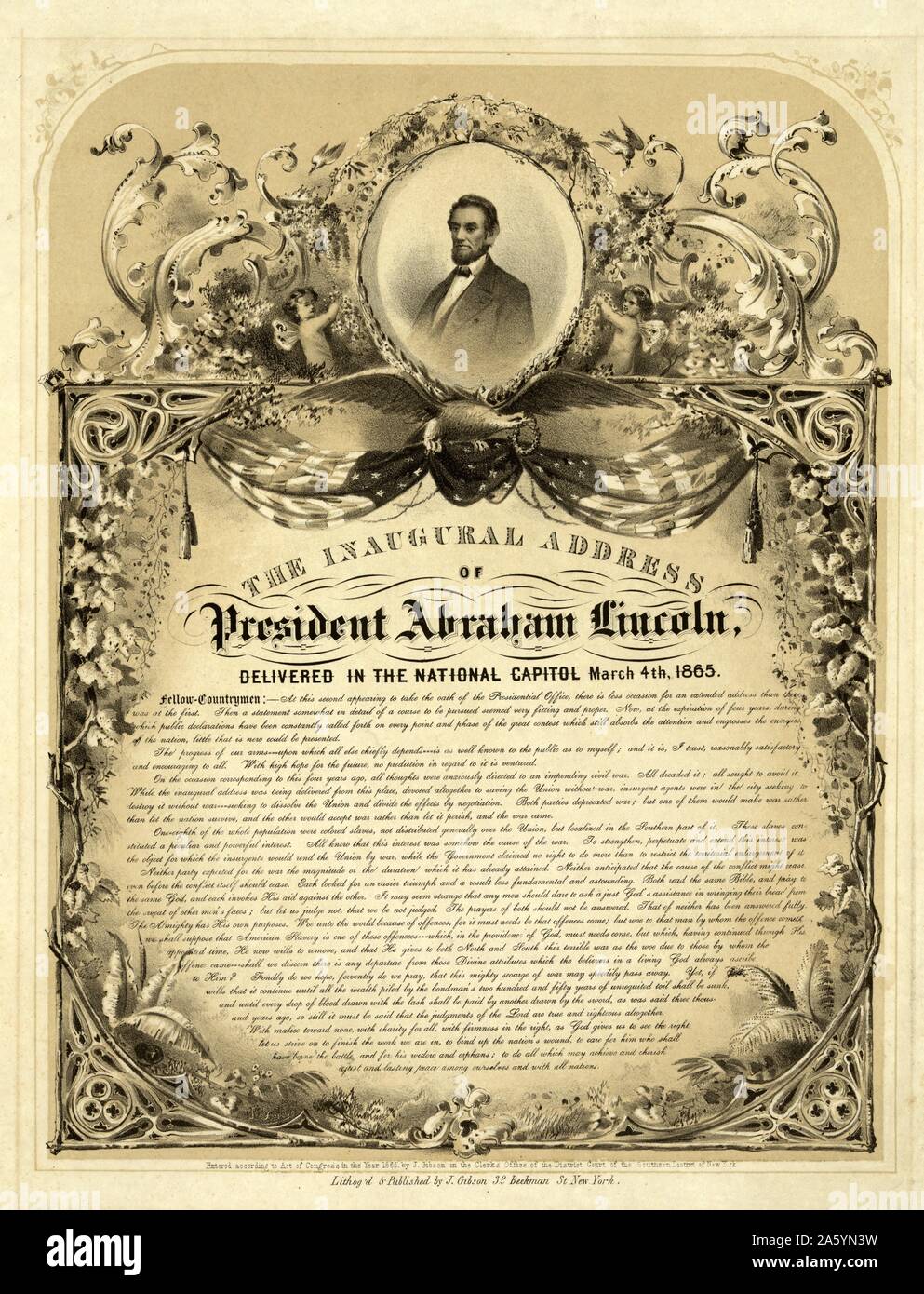 Inaugural Address of President Abraham Lincoln 1865. Delivered in the ...