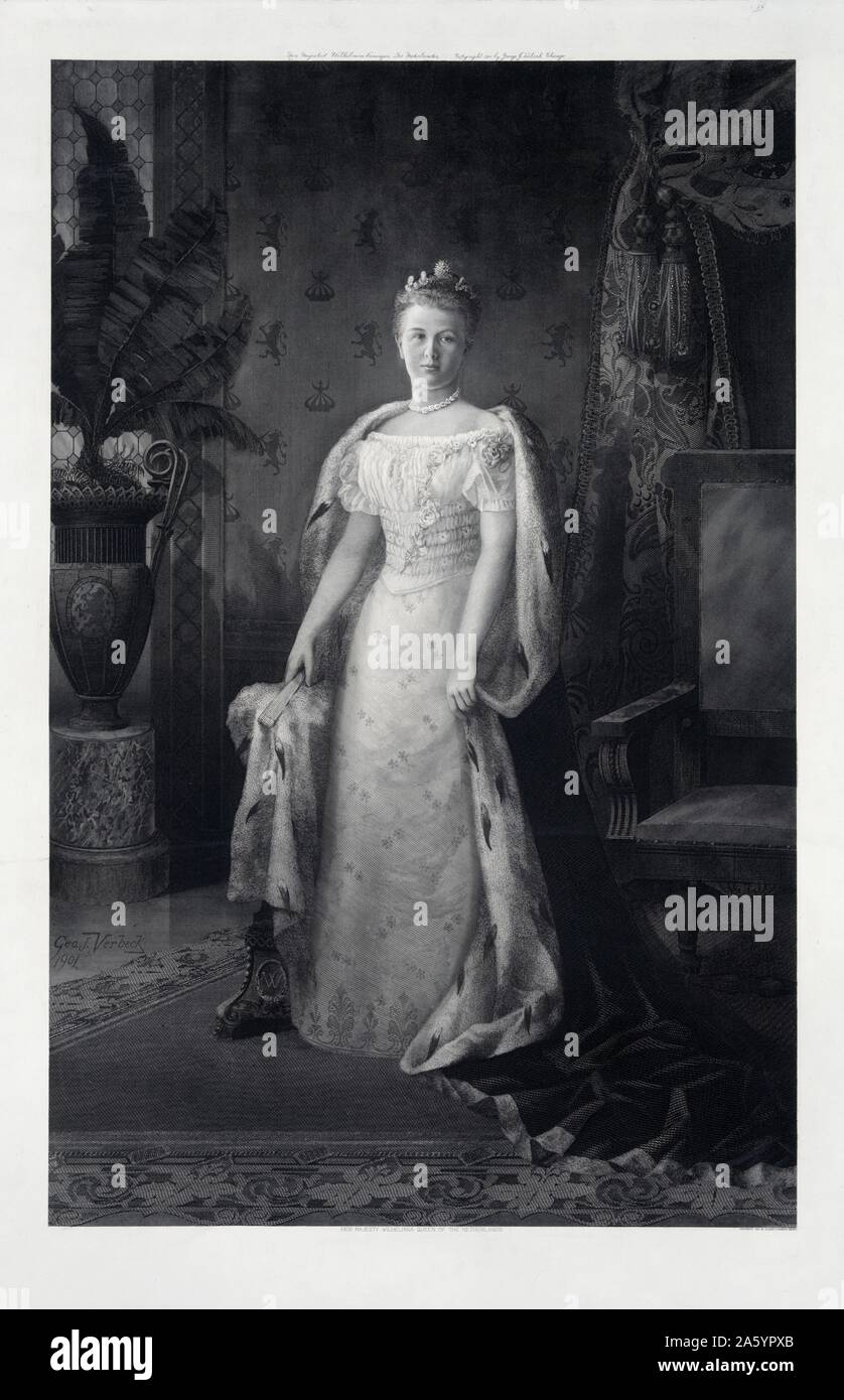 Wilhelmina Queen of the Netherlands. 1900 Stock Photo - Alamy