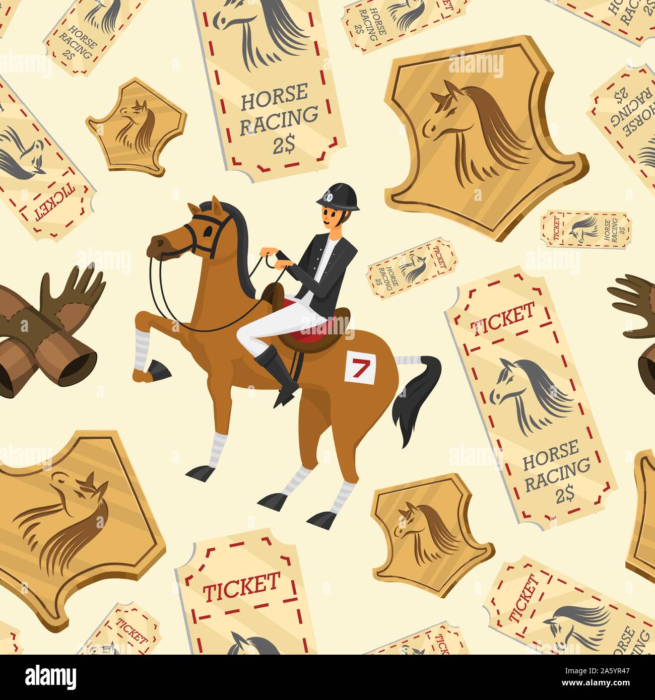 Illustration cartoon horse equestrian jockey Stock Vector Images - Alamy