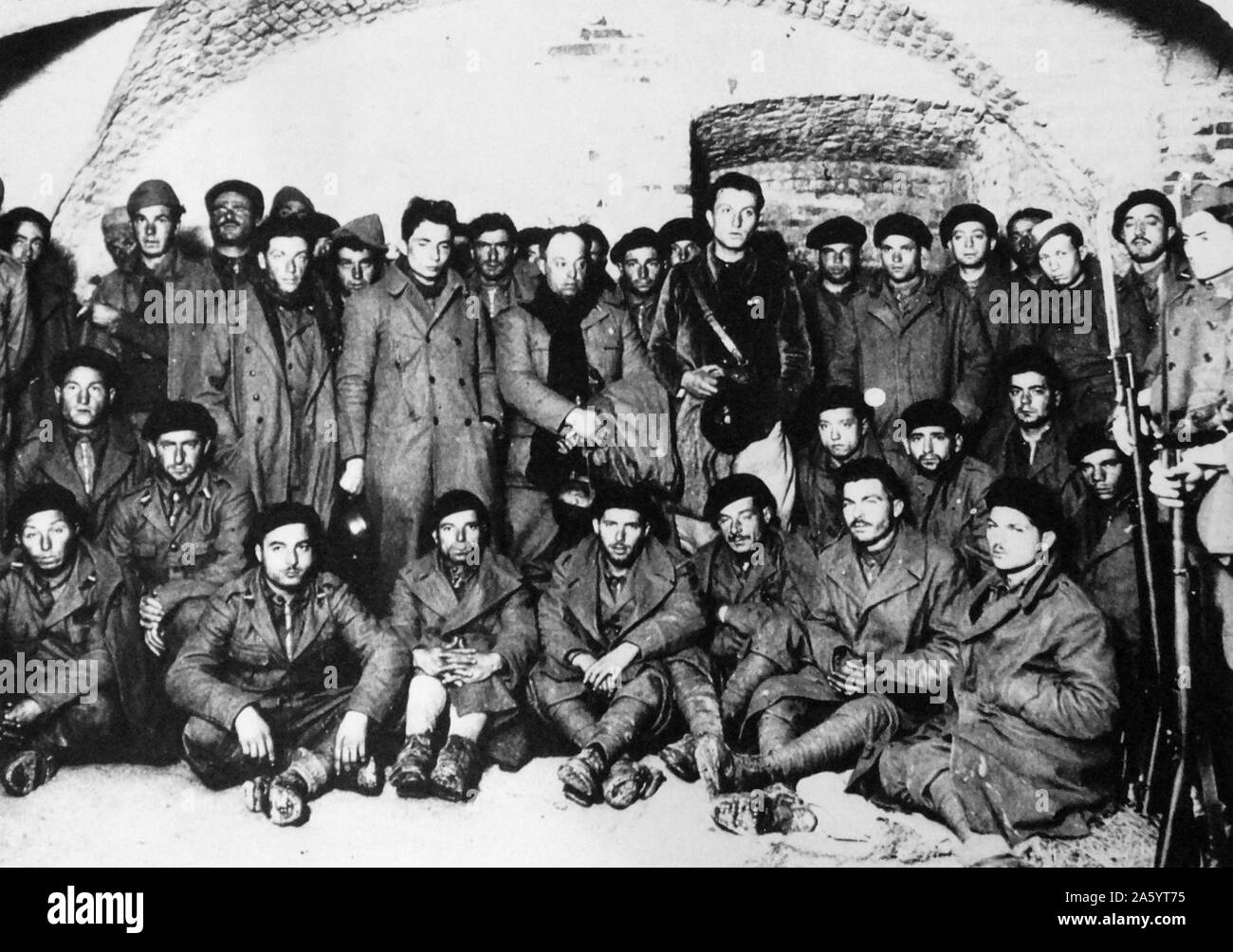 Italian prisoners of war captured by Republican forces, on the ...