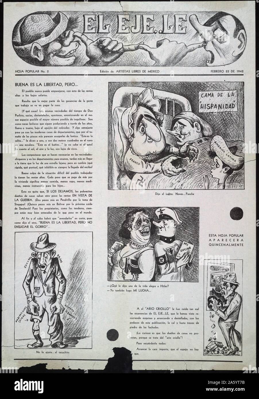 Satirical Mexican cartoon criticising the relationship between Spain's ...