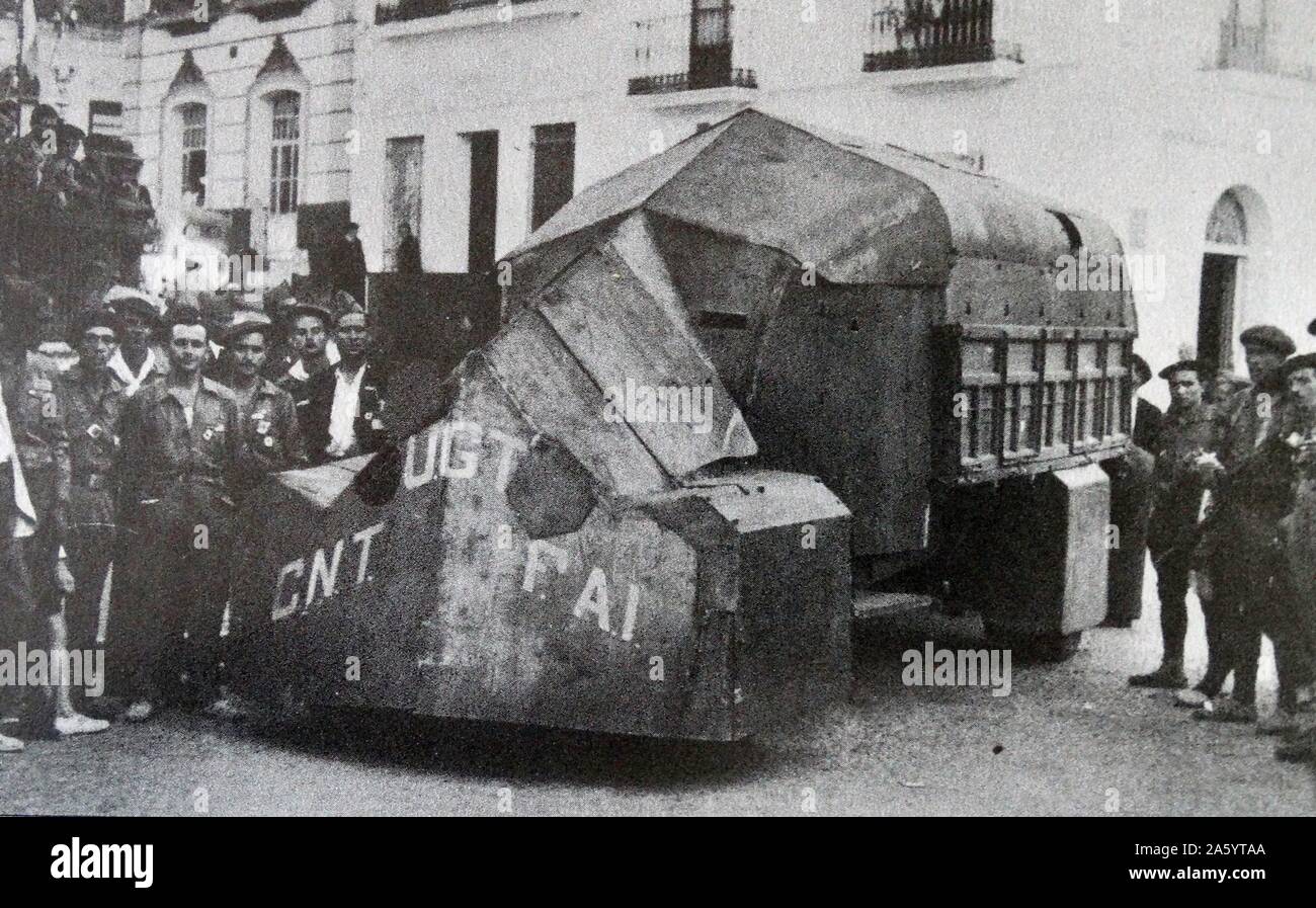 Republican armoured vehicle captured during the Spanish Civil War Stock ...