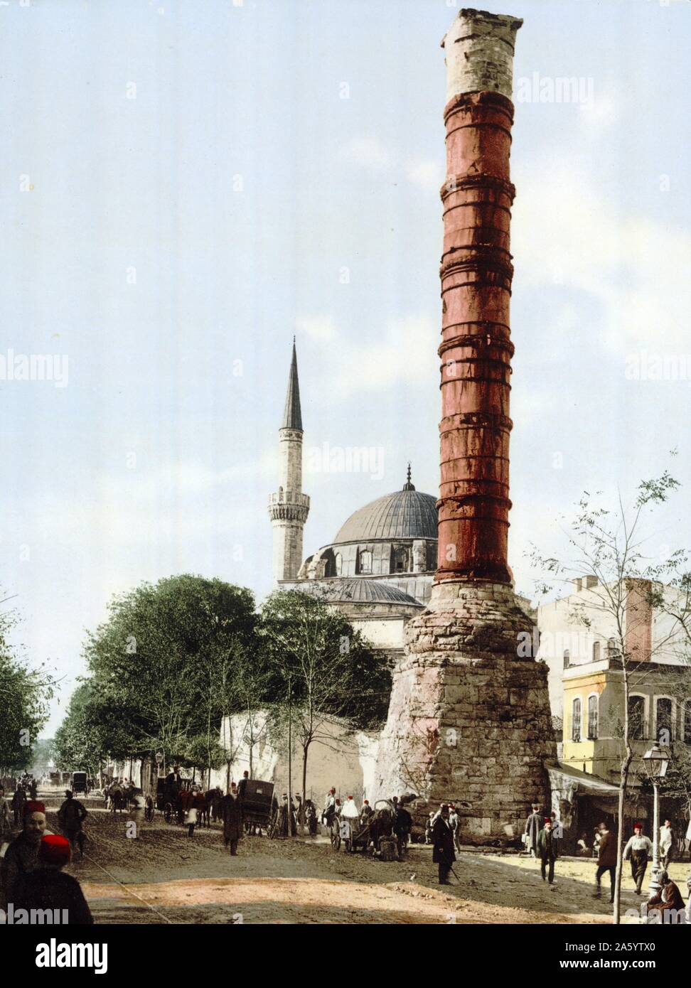 The burnt column, Constantinople, 1890. The Column of Constantine ...