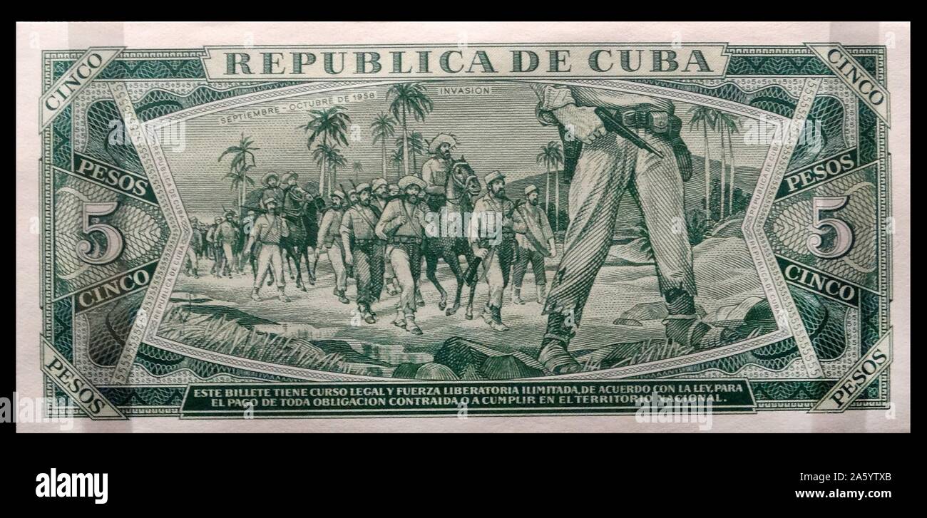 Communist Cuban banknote was introduced in 1961. emphasises ...