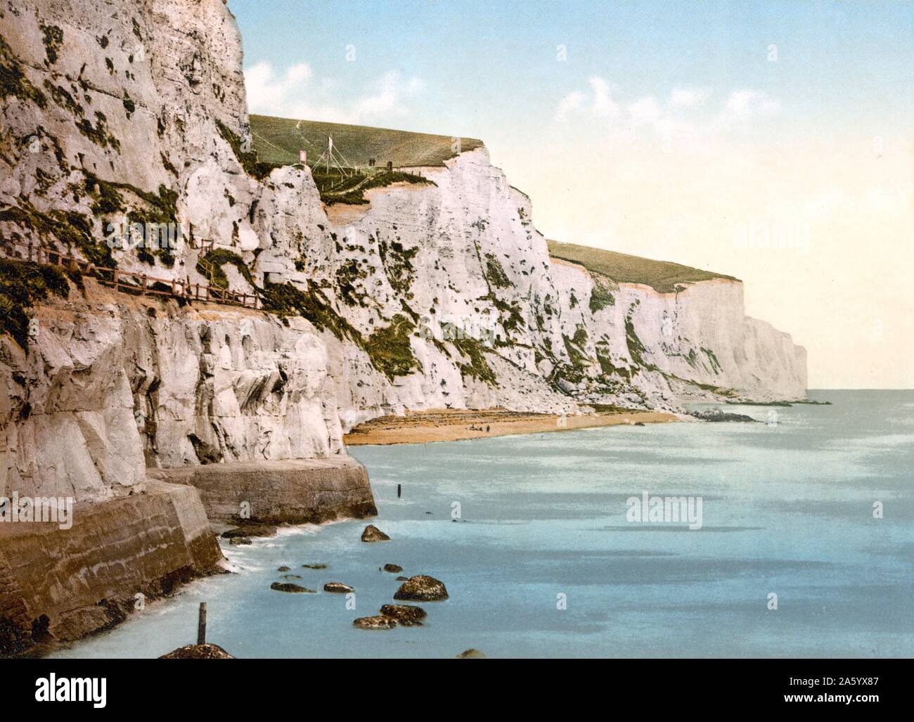 The White chalk Cliffs, Dover, England 1890 Stock Photo - Alamy