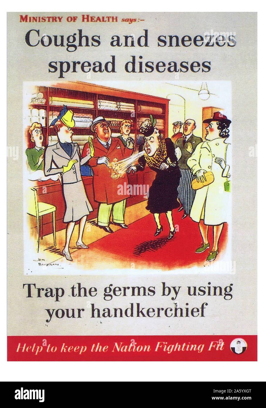 Poster commissioned by the Ministry of Health advising people to ...
