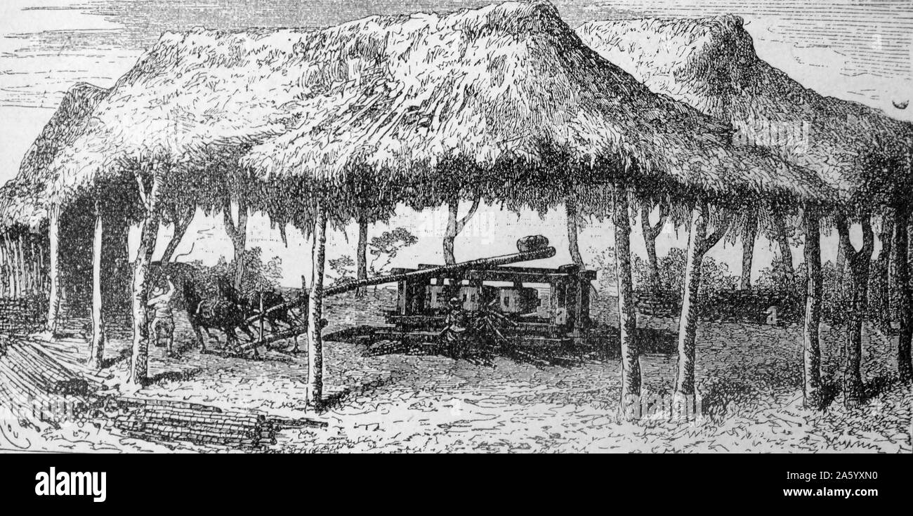 Spanish colonial mill for grinding corn, Mexico 1850 Stock Photo - Alamy