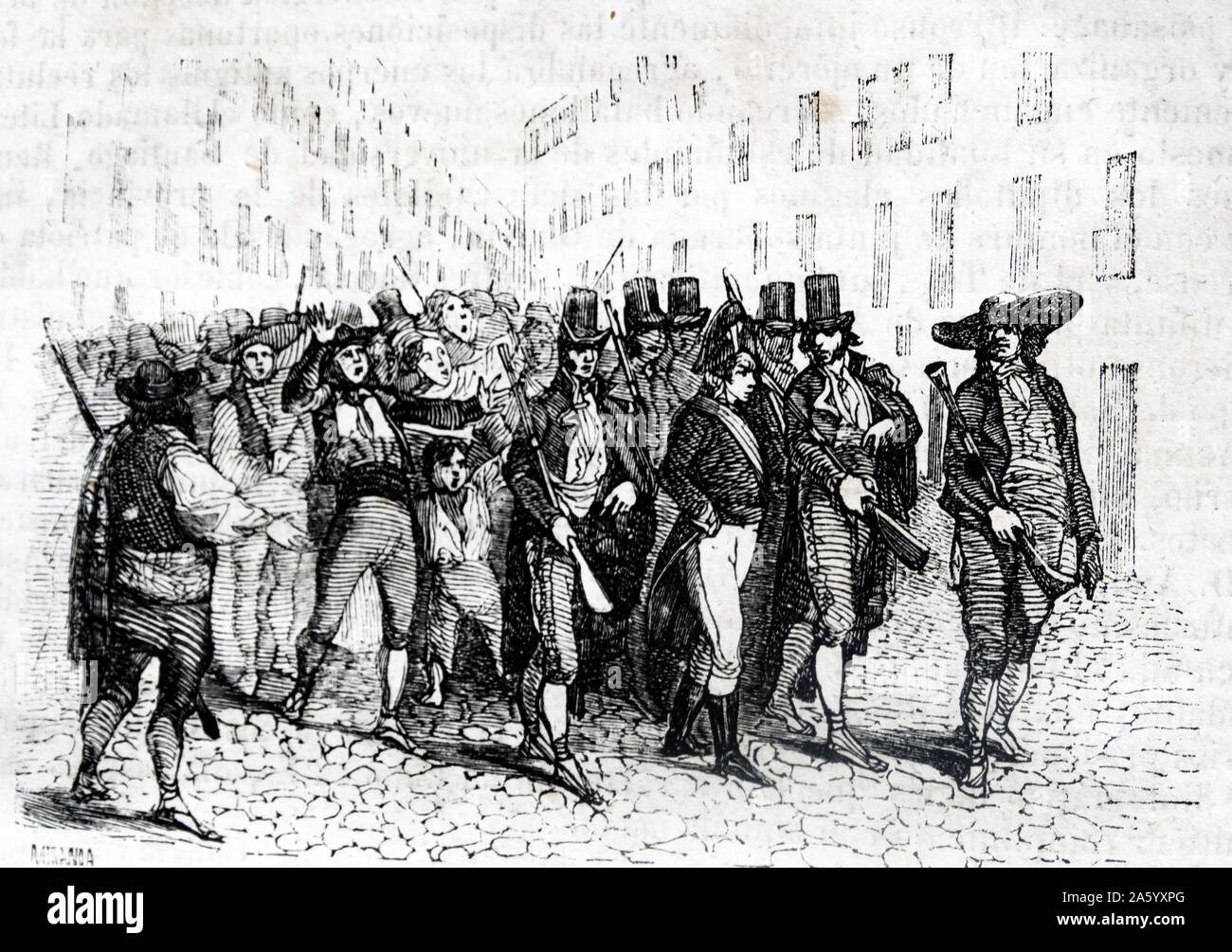 Engraving depicting the Zaragoza uprising during the Peninsular War ...