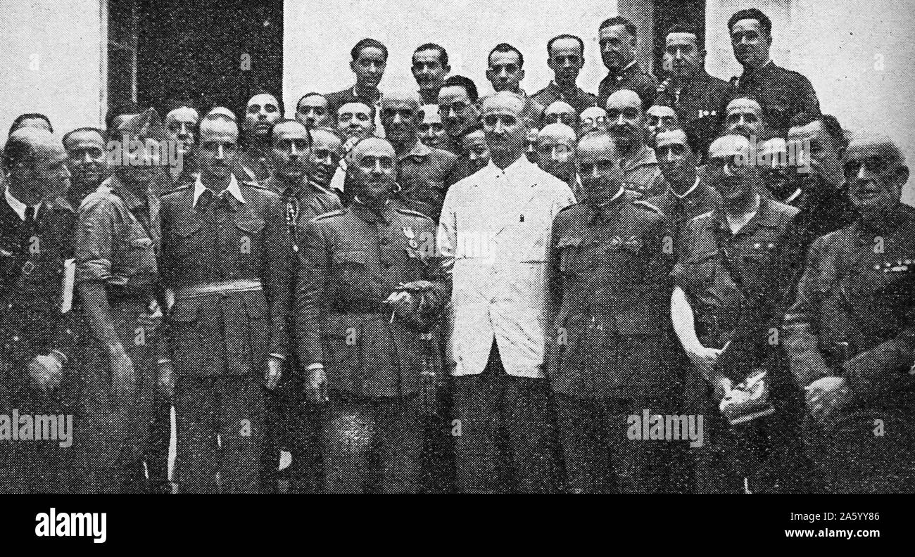 General Franco during the army uprising which marked the beginning of ...