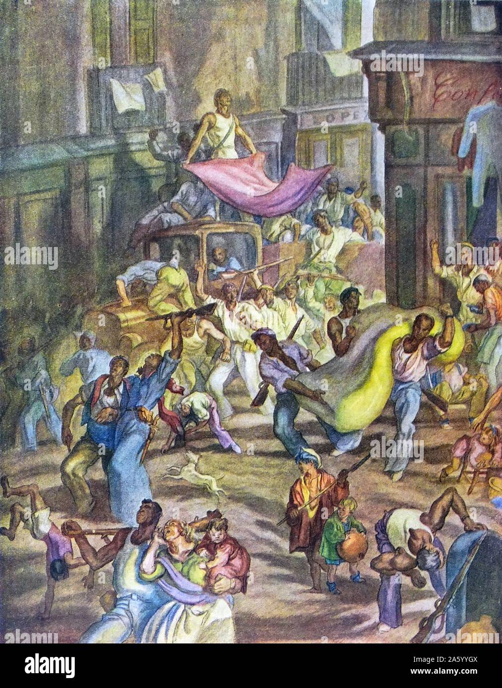 Anti communist propaganda illustration showing republicans looting ...