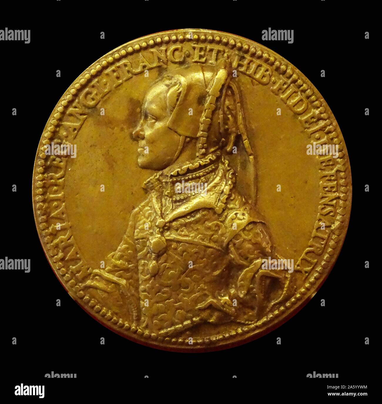 Coin depicting Mary Tudor of England. By Jacopo da Trezzo (1515-1587 ...