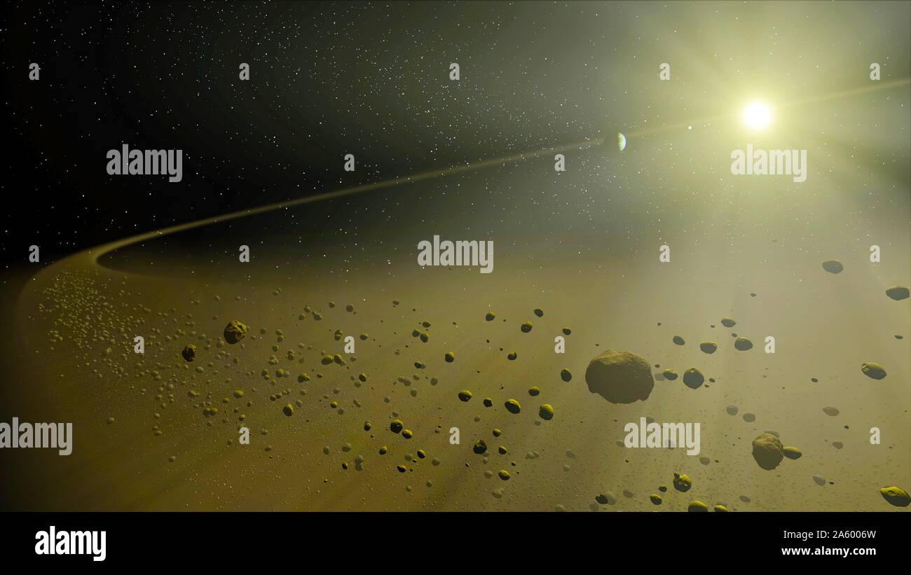 Artist concept depicts a distant hypothetical solar system, similar in ...