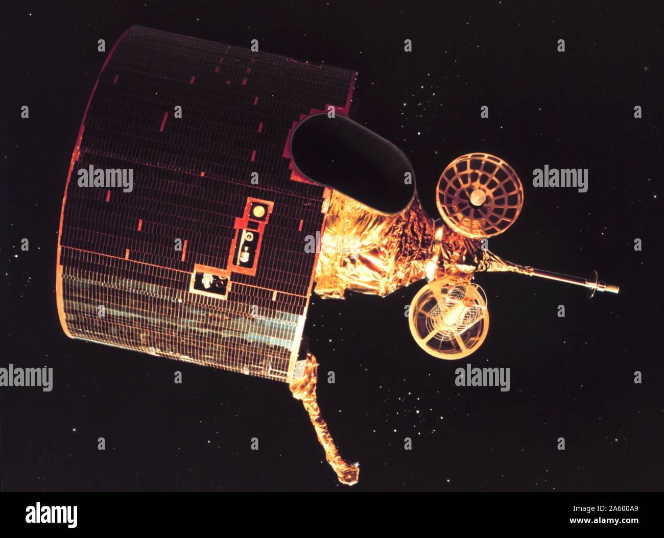 Artist's rendition of GOES D/E/F series of satellites in orbit 1980 ...
