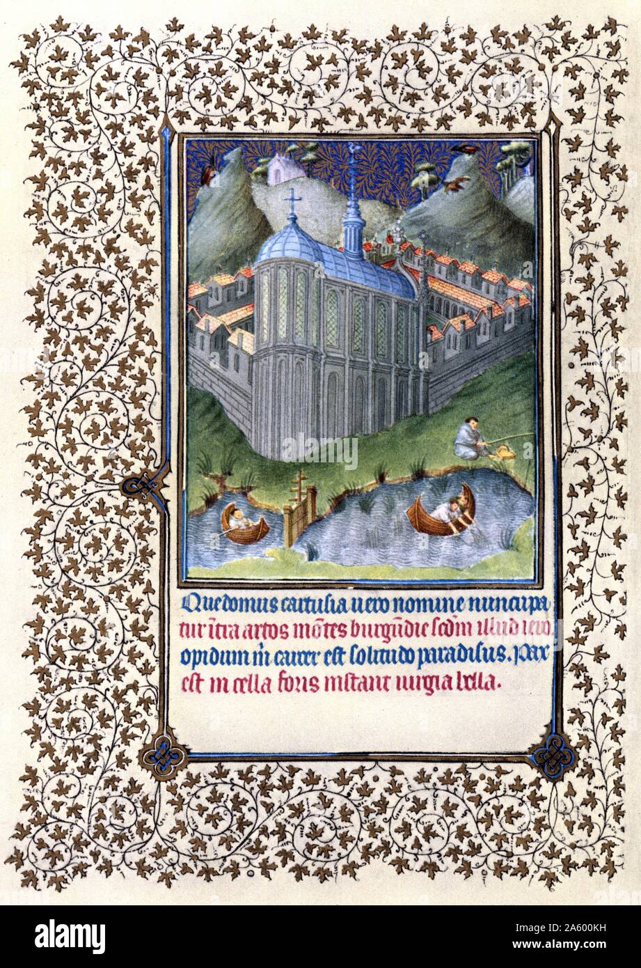 Illumination depicting the Story of Saint Bruno and the Grande Chartreuse from the Belles Heures ...