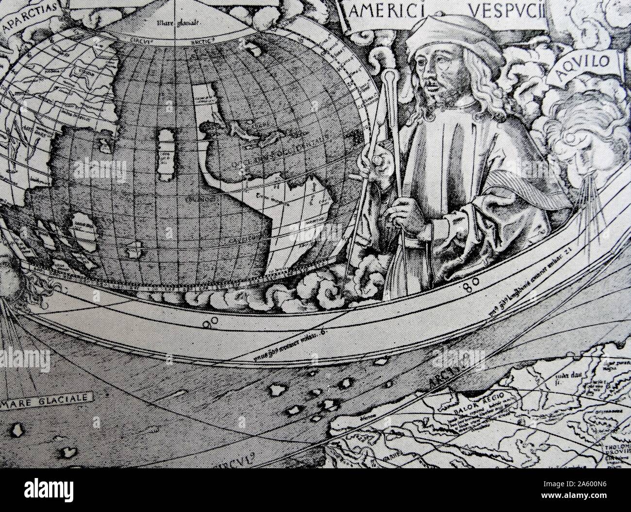 America map 16th century hi-res stock photography and images - Alamy