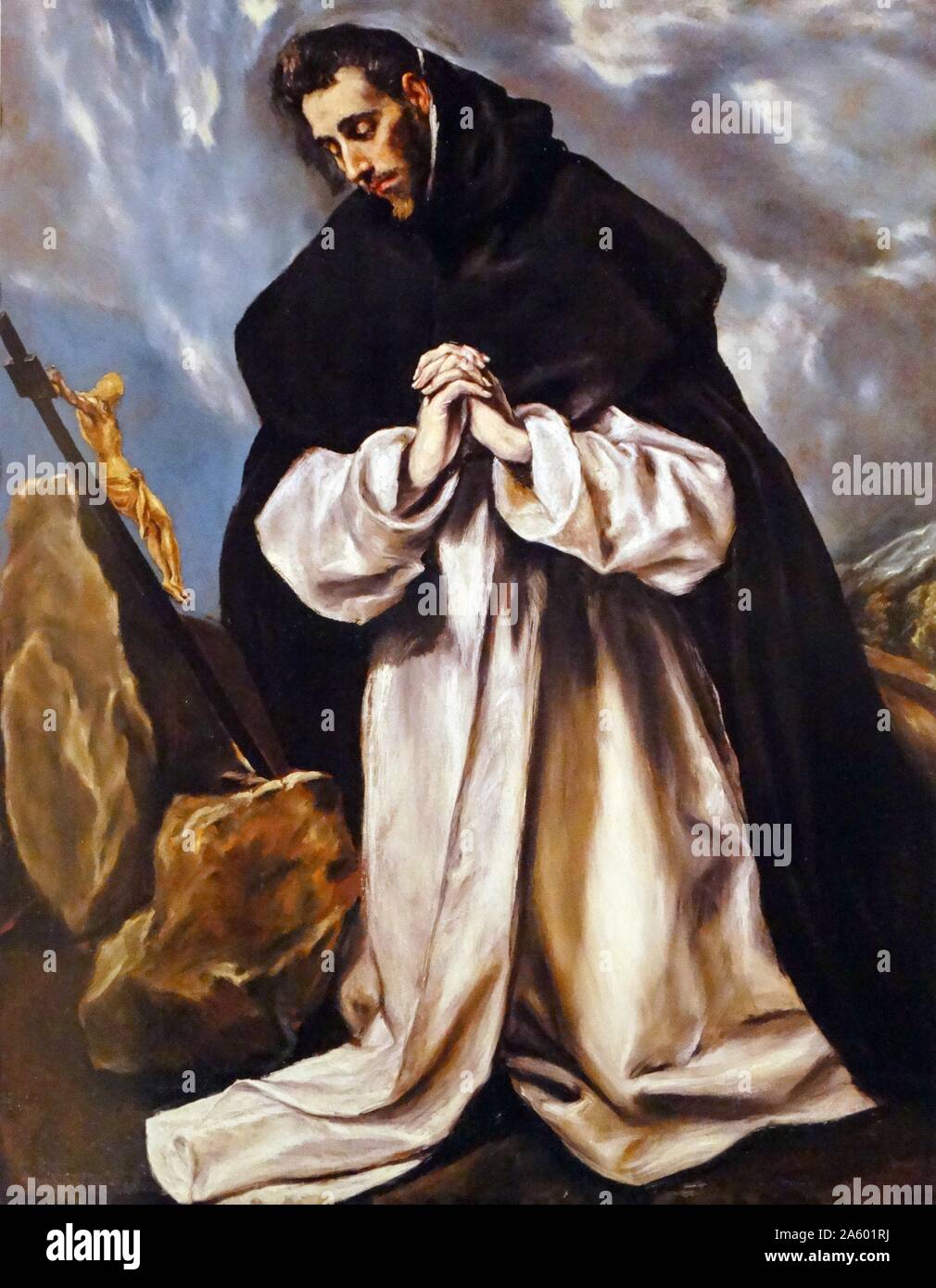Painting depicting St Dominic in Prayer by El Greco (1541-1614) a ...