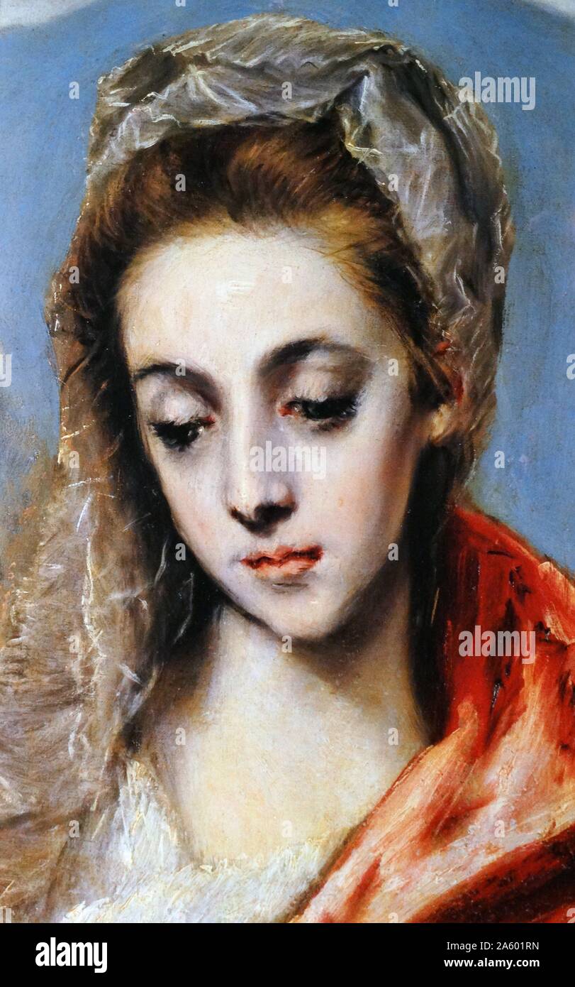 Detail from a painting of the Holy Family with Saint Anne by El Greco ...