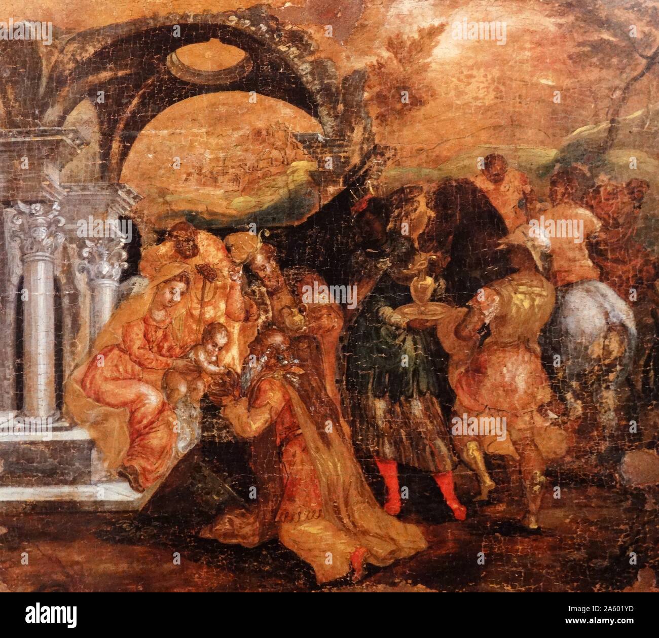 Painting depicting the Adoration of the Kings by El Greco (1541-1614) a ...