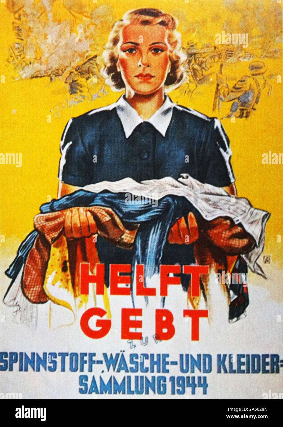 Propaganda poster encouraging the German public to donate clothing in ...