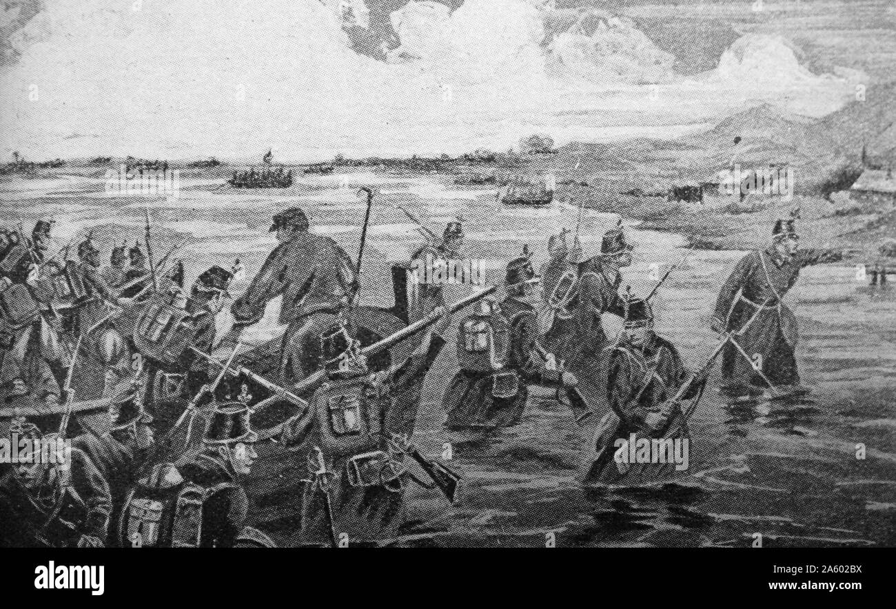 Scene from the Battle of Jutland. a naval battle fought by the British ...