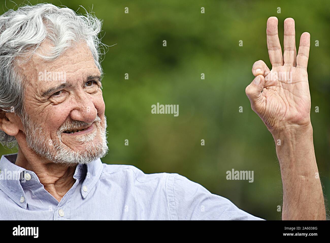 An Old Male And Okay Sign Stock Photo - Alamy