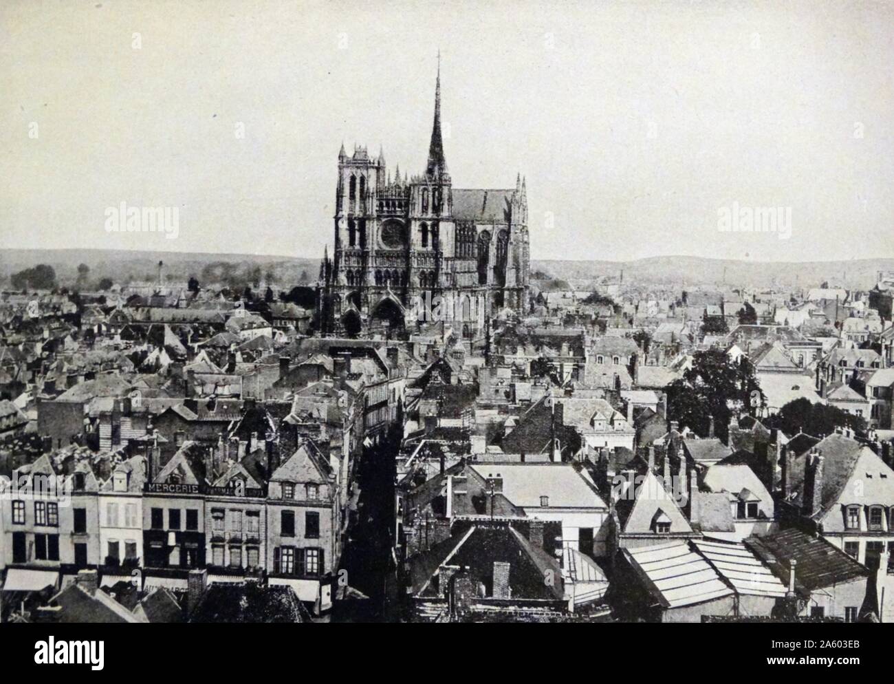Photographic print of Amiens and the Cathedral, France. Dated 19th ...