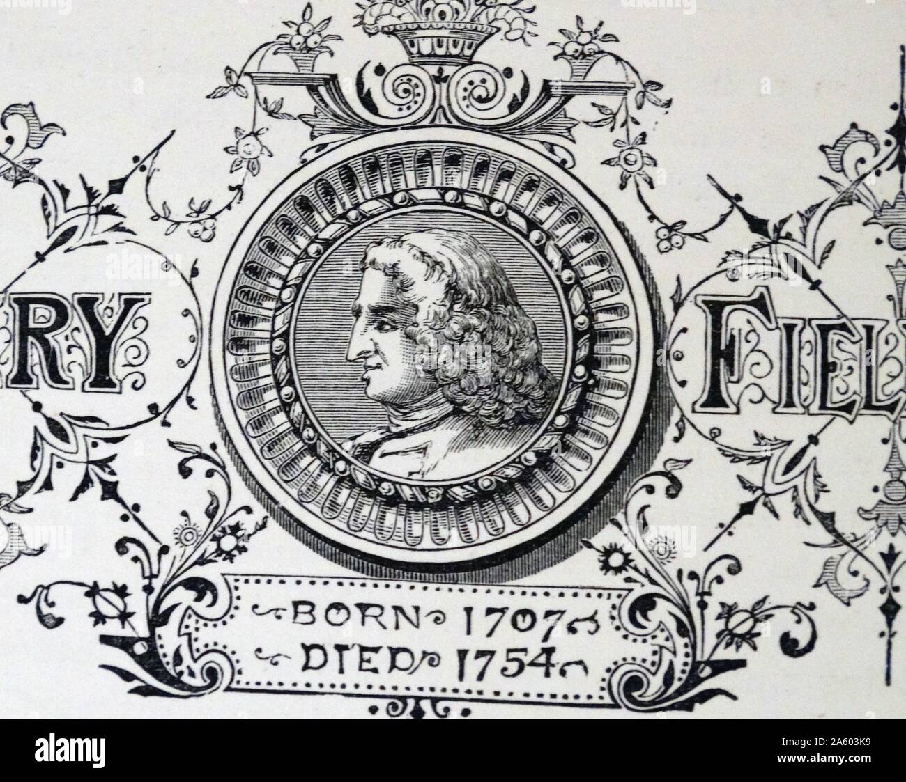 Engraved portrait of Henry Fielding (1707-1754) an English novelist and ...