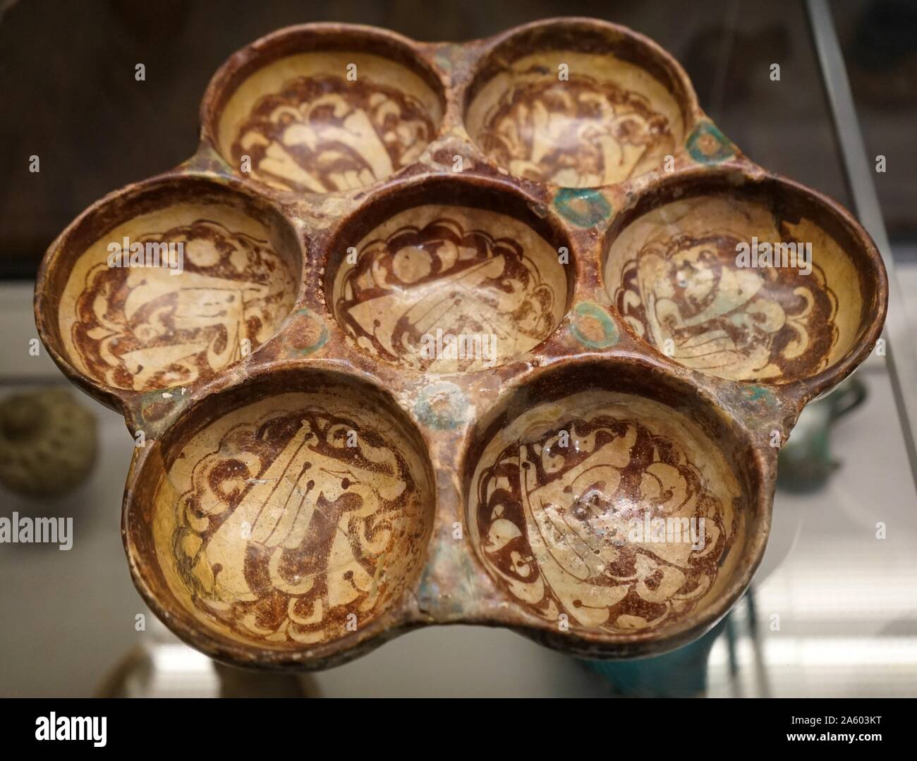stone-paste dish from Syria. Dated 12th Century Stock Photo - Alamy