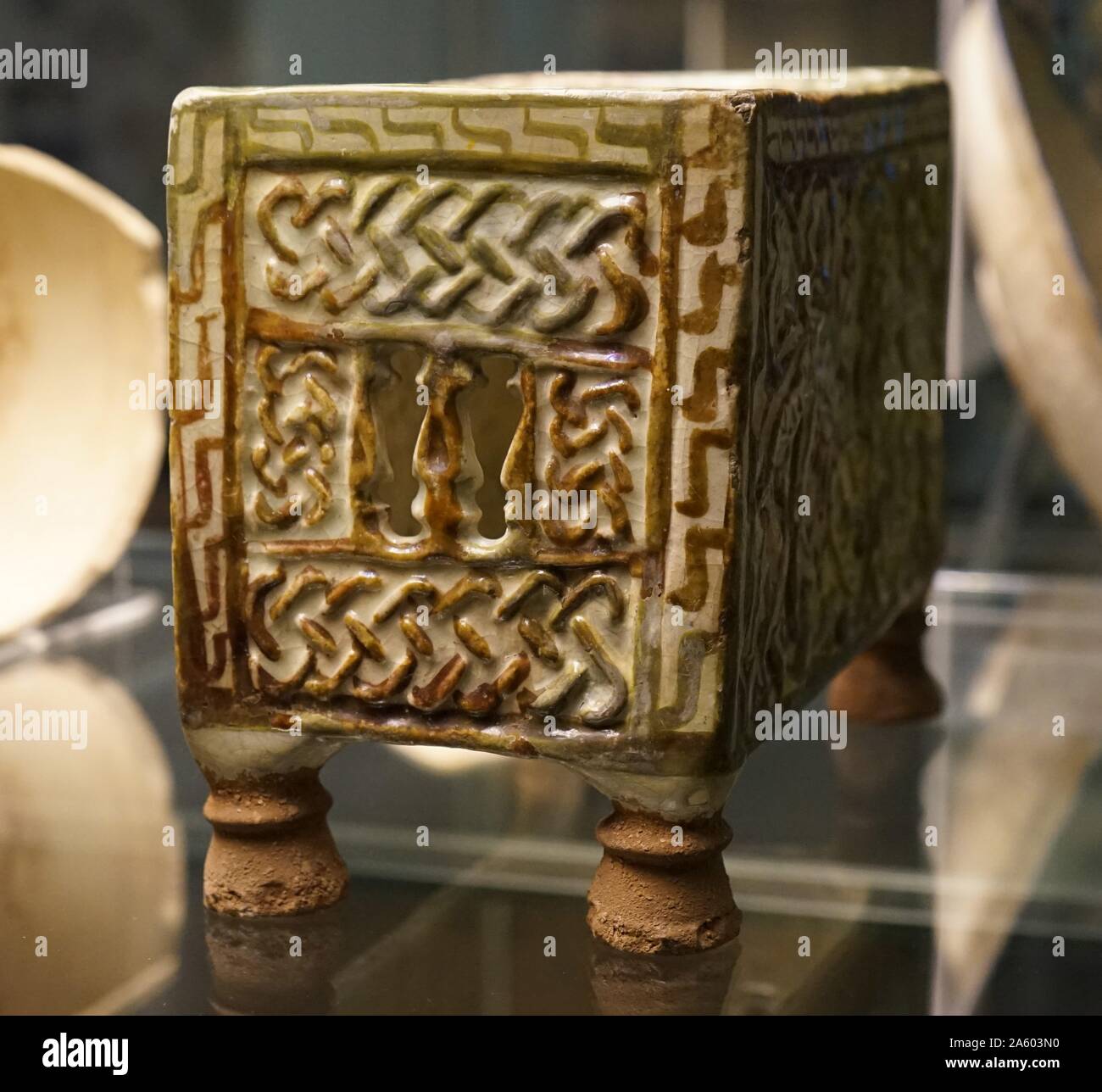 Stone-paste stand from Syria. Dated 12th Century Stock Photo - Alamy