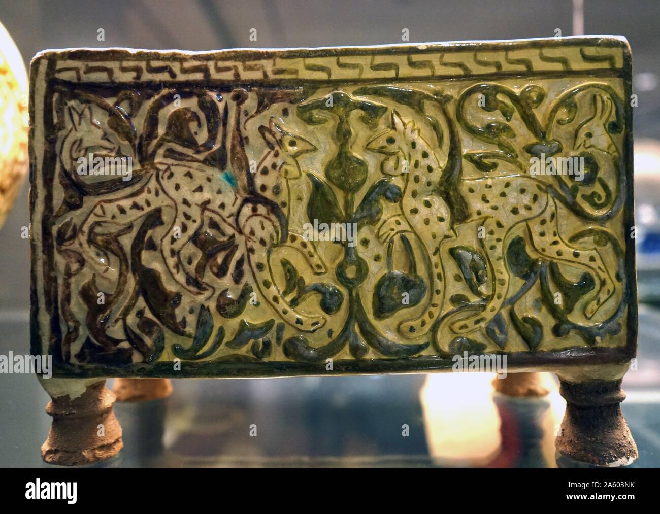 Stone-paste stand from Syria. Dated 12th Century Stock Photo - Alamy